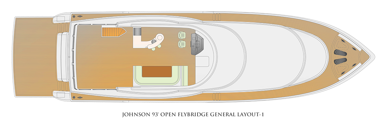 johnson-93-open-flybridge-general-layout-1 | JOHNSON YACHTS