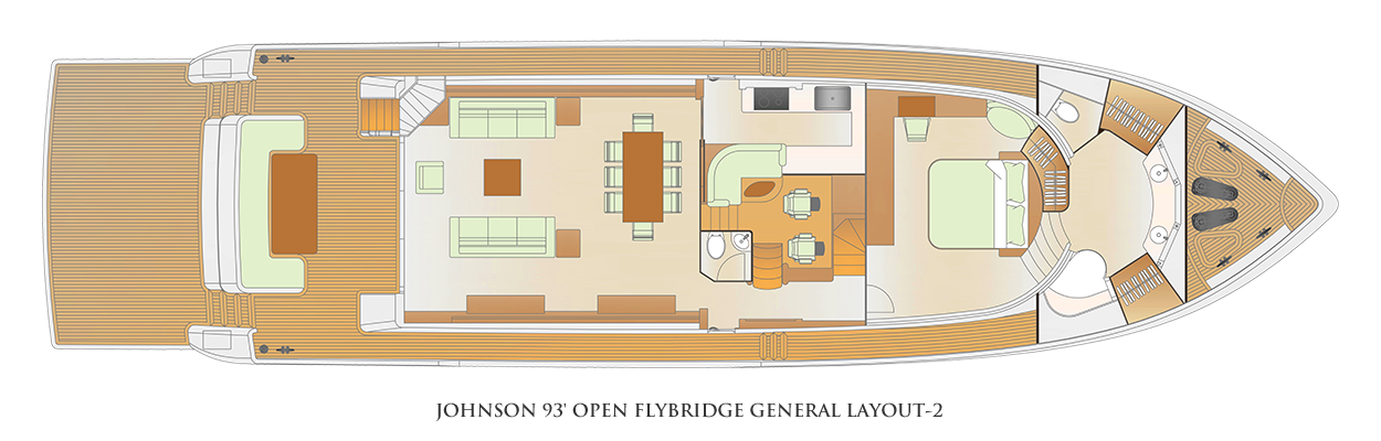 johnson-93-open-flybridge-general-layout-2 | JOHNSON YACHTS
